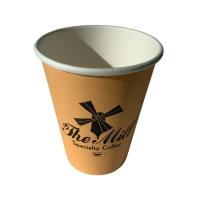 China 12 Oz PE Coated Paper Cup Yellow Single Wall Take Away Paper Cups For Coffee for sale