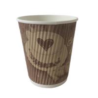 China Flexo Printing 8 Oz Paper Triple Wall Cup Home Composting Water Based for sale