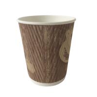 China Flexo Printing 8 Oz Paper Triple Wall Cup Home Composting Water Based for sale