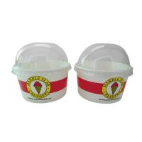 China Waterbased Paper 8 Oz Ice Cream Containers Barrier Coated Customizable Flexo Printing for sale