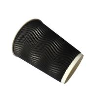 China 12 Oz Triple Wall Corrugated Paper Cups Aqueous Barrier Coating For Hot Drinks for sale