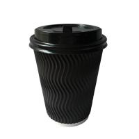 China 12 Oz Triple Wall Corrugated Paper Cups Aqueous Barrier Coating For Hot Drinks for sale