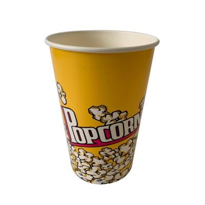 China Wood Pulp 46 Oz Popcorn Cups Customized PE Lining Disposable Popcorn Cup for sale