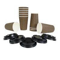 China Plastic Free 16oz Paper Coffee Cups  With Water-based Coating Triple Wall for sale
