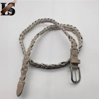 China Factory Price Men's PU Leather Braided Belts with Alloy for Buckle Braided Belts for sale