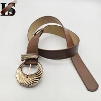 China PU Double Ring Designer Genuine Wholesale Custom Belt Casual PU Leather Good Quality Fashion Brown Belts for sale