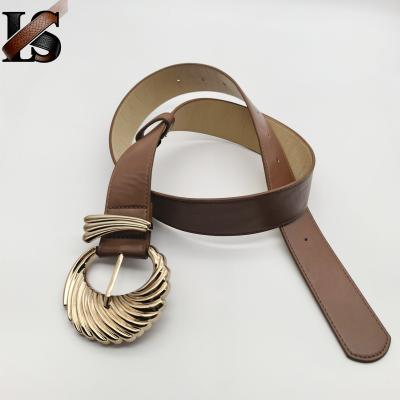 China PU Double Ring Designer Genuine Wholesale Custom Belt Casual PU Leather Good Quality Fashion Brown Belts for sale