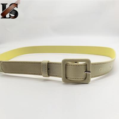 China Fabric-Covered Waist Belt With Hanging Washer Craft Alloy Pin Microfibre Ladies Belt for sale