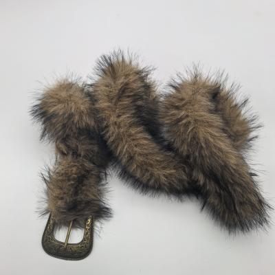 China Plush belt, women's decorative belt, soft, fluffy, warm, retro, sweater accessory, wide belt, unique design, coat embellishment for sale