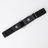 China Canvas Woven Belt, Leather Trim Belt, Silver Buckle, Stretch Belt, Two-Tone Casual Belt, Versatile Belt for Jeans for sale