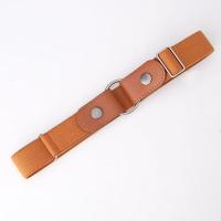 China Canvas Woven Belt, Leather Trim Belt, Silver Buckle, Stretch Belt, Two-Tone Casual Belt, Versatile Belt for Jeans for sale