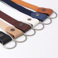 China Canvas Woven Belt, Leather Trim Belt, Silver Buckle, Stretch Belt, Two-Tone Casual Belt, Versatile Belt for Jeans for sale