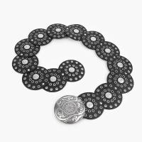 China Vintage baddie, Y2K subculture, disc hook faux leather, retro rivet patchwork alloy belt, wide belt for sale