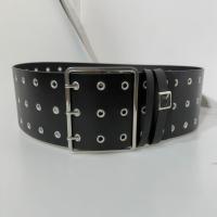 China Extra-wide grommet black belt, Y3K millennium baddie-style denim pants belt, versatile for sale
