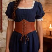 China Retro ultra-wide waist-cinching high-waist belt fashion accessory cosplay knight dress medieval European women's costume for sale