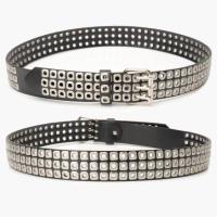 China Unisex European and American style belt, trendy dark hollow rivet punk belt, versatile jeans belt for sale