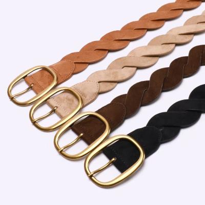 China Wide retro braided faux fur waist belt, Maillard-style coat dress decorative belt for fashionistas for sale