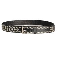 China Willow Leaf Hardware Rivet Punk Dark Square Bead Belt Fashion Jeans Strap for sale