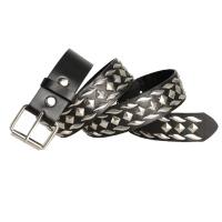 China Willow Leaf Hardware Rivet Punk Dark Square Bead Belt Fashion Jeans Strap for sale