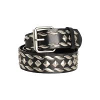 China Willow Leaf Hardware Rivet Punk Dark Square Bead Belt Fashion Jeans Strap for sale