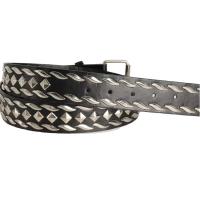 China Willow Leaf Hardware Rivet Punk Dark Square Bead Belt Fashion Jeans Strap for sale