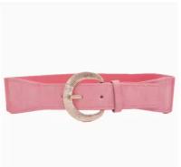 China Classic Retro Pink Suede Belt with Alloy Buckle Dress Waistband Adjustable Elastic Flexible Woven Fashion Women for sale