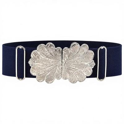 China Hot Sale Casual Alloy Buckle Adjustable Elastic Flexible Woven Fashion Women Belts for Wholesale Price for sale