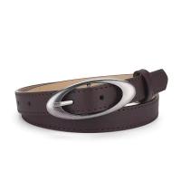 China Wholesale Designer Women's Casual All-Match PU Leather Belt Oval Alloy Pin Buckle Western Style for sale