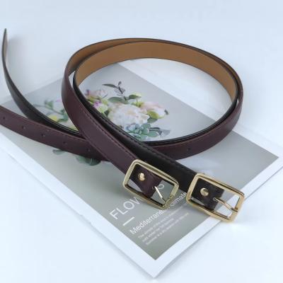 China Women's High-End Leather Belt Women's PU with Alloy Gold Alloy Buckle Casual Style for sale