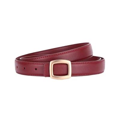 China 2026 New Trendy Genuine Leather  Women's Alloy Buckle Belt Hot Sale Lady or Girl Skinny  Belt for sale