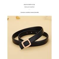 China 2026 New Trendy Genuine Leather  Women's Alloy Buckle Belt Hot Sale Lady or Girl Skinny  Belt for sale