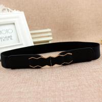 China For Women Floral Gold Buckle Wide Cinch Belts Vintage Elastic Waist Belt for sale