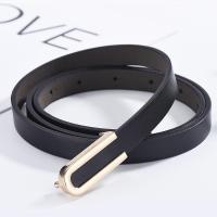 China Korean-Style Leather Belts U-Shaped Gold Buckle Belts Thin Adjustable Women Belts for sale