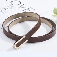 China Korean-Style Leather Belts U-Shaped Gold Buckle Belts Thin Adjustable Women Belts for sale