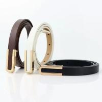 China Korean-Style Leather Belts U-Shaped Gold Buckle Belts Thin Adjustable Women Belts for sale