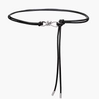 China Factory Customs PU Belt Women Thin Knotted Tassel Cord Strap Faux Leather Waist Accessory for sale