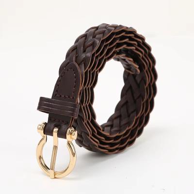 China Customazined Adjustable Fit For Dress & Jeans Woven Belt For Women - Personalized Ladies Braided Belt Custom Buckle for sale