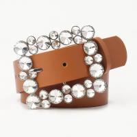 China Factory Ladies Diamond-Encrusted Europe And The United States Cross-Border Belt Women Fashion Rhinestone High-Grade Women'S Belt for sale