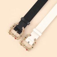 China Gold Pin Buckle Faux Leather Belts For Women Fashion PU Belt Manufacturers Rhinestone Belt Star Decorated for sale
