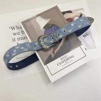 China Europe and the United States Style Needle Buckle Belt Denim Belt Retro Carved Adjustable Ladies Belt for sale