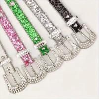 China High quality Cowboy Style Glitter Waist Strap Rhinestone Belt Crystal Encrusted Buckle Women's Belt for sale
