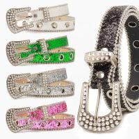 China High quality Cowboy Style Glitter Waist Strap Rhinestone Belt Crystal Encrusted Buckle Women's Belt for sale