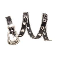 China High quality Cowboy Style Glitter Waist Strap Rhinestone Belt Crystal Encrusted Buckle Women's Belt for sale