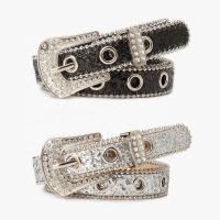 China High quality Cowboy Style Glitter Waist Strap Rhinestone Belt Crystal Encrusted Buckle Women's Belt for sale