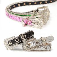 China High quality Cowboy Style Glitter Waist Strap Rhinestone Belt Crystal Encrusted Buckle Women's Belt for sale