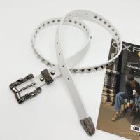 China Ladies Multicolor Y2K Punk Subculture Waist Belt Double Nail Cross Design Automatic Alloy Rivet Made PU Belt for sale