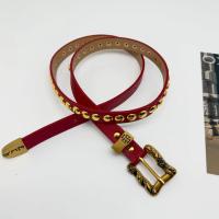 China Ladies Multicolor Y2K Punk Subculture Waist Belt Double Nail Cross Design Automatic Alloy Rivet Made PU Belt for sale