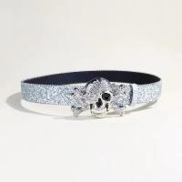 China 2026 New Trendy Belt Women Custom Belt Rhinestone Personalized Skull Youth Shining Belt Women'S Button Factory Wholesale Price for sale