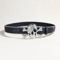 China 2026 New Trendy Belt Women Custom Belt Rhinestone Personalized Skull Youth Shining Belt Women'S Button Factory Wholesale Price for sale