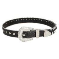 China Ladies Customized Belt Rhinestone Inlay Shiny Waist Belt Fashion Luxury Decorative Adjustable Women Belt for sale